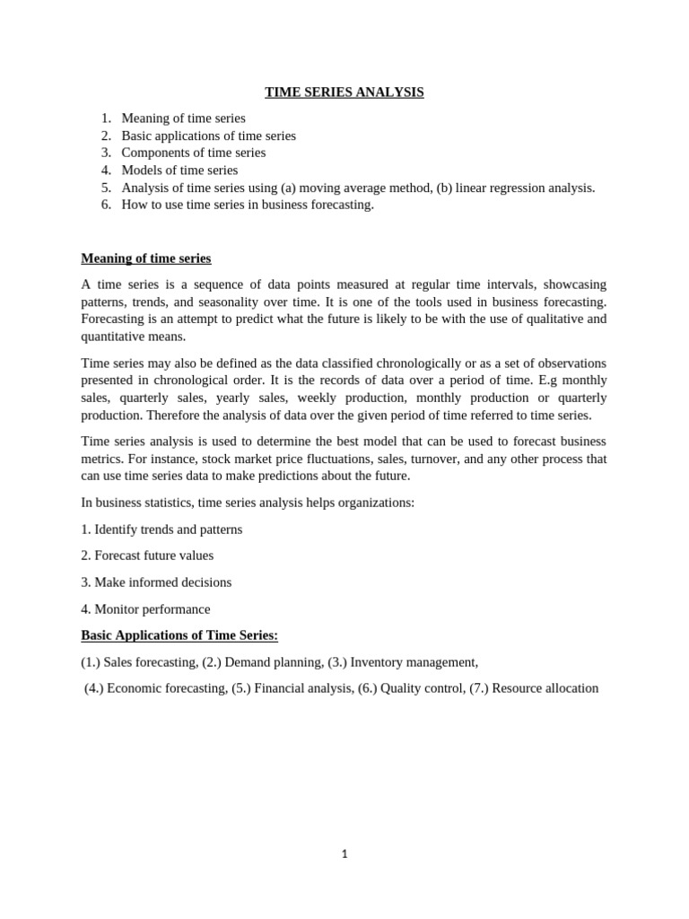 ACC 213 TIME SERIES-1 | PDF | Time Series | Forecasting