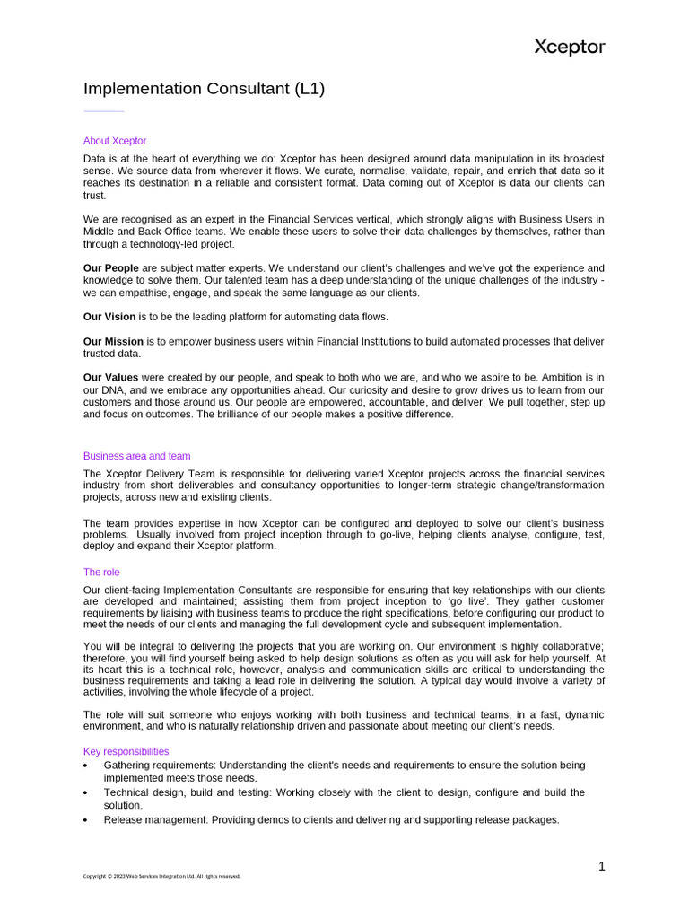 Implementation Consultant (L1) - April 2024 | PDF | Databases | Computing