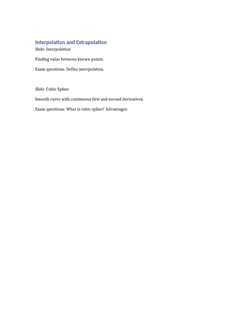Interpolation and Extrapolation (1) | PDF