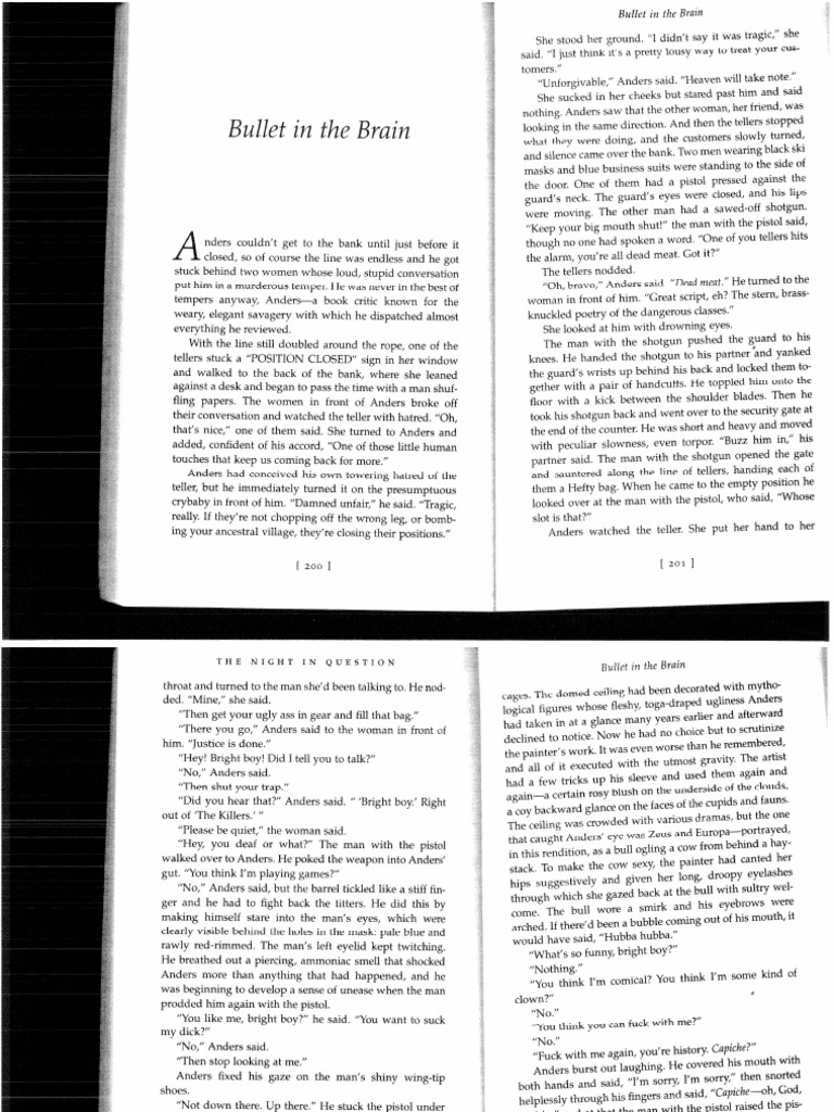 Tobias Wolff Bullet in The Brain | PDF