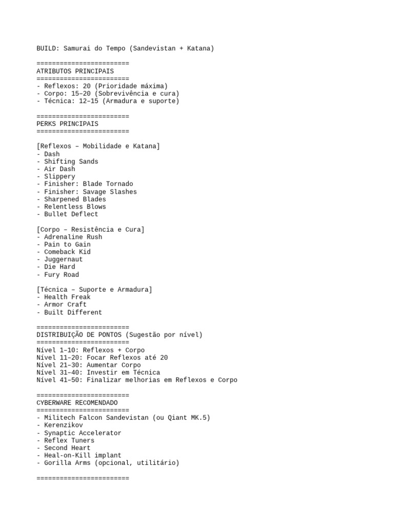 Build Samurai Do Tempo | PDF
