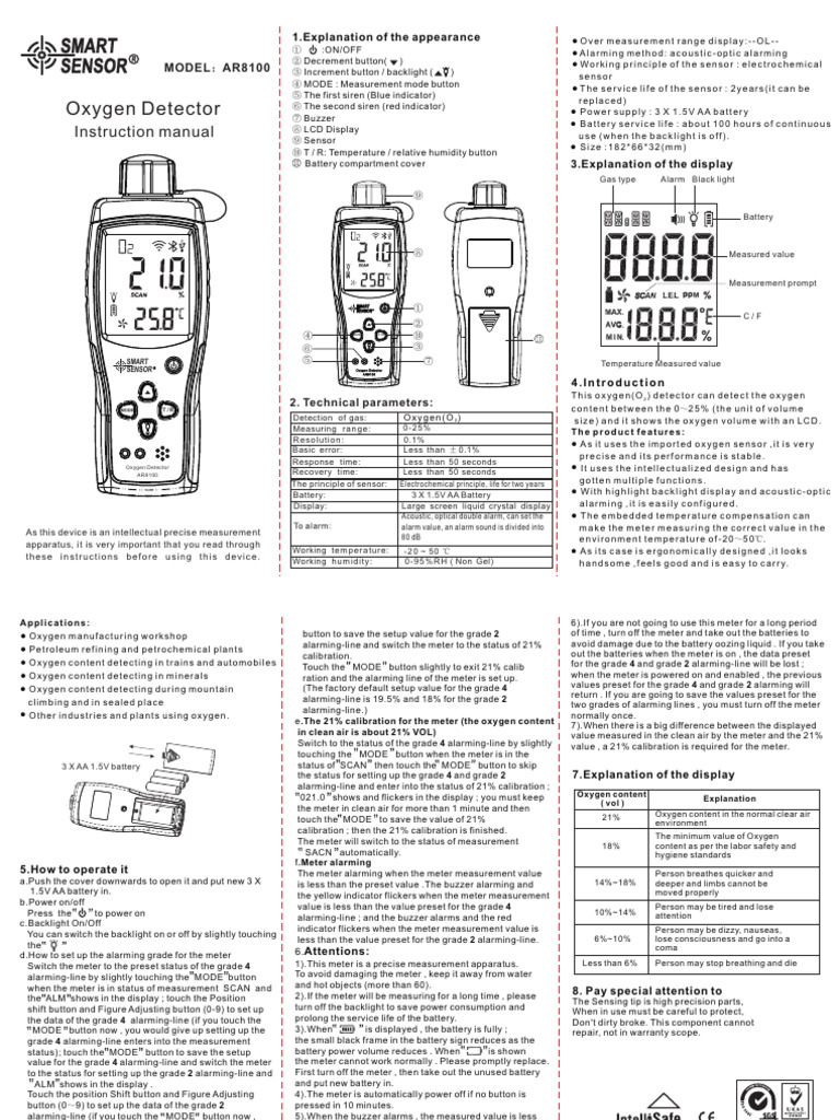 AR8100 Manual | PDF | Sensor