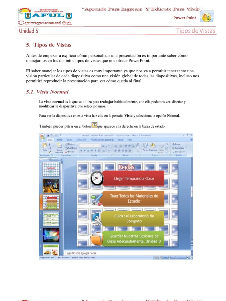 Tipos de Vistas en PowerPoint: Guía Rápida | PDF | Microsoft PowerPoint ...