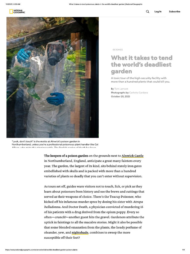 What It Takes To Tend Poisonous Plants ... Deadliest Garden - National ...