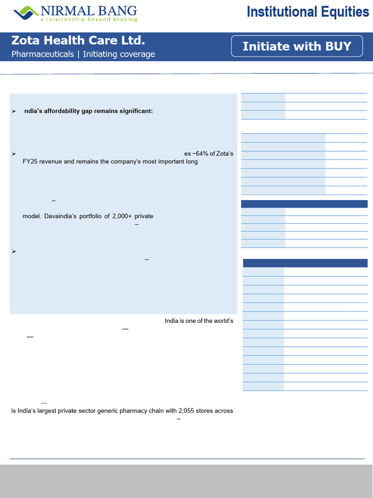 Nirmal Bang Initiating Coverage on Zota Health Care Ltd, With 22% | PDF ...