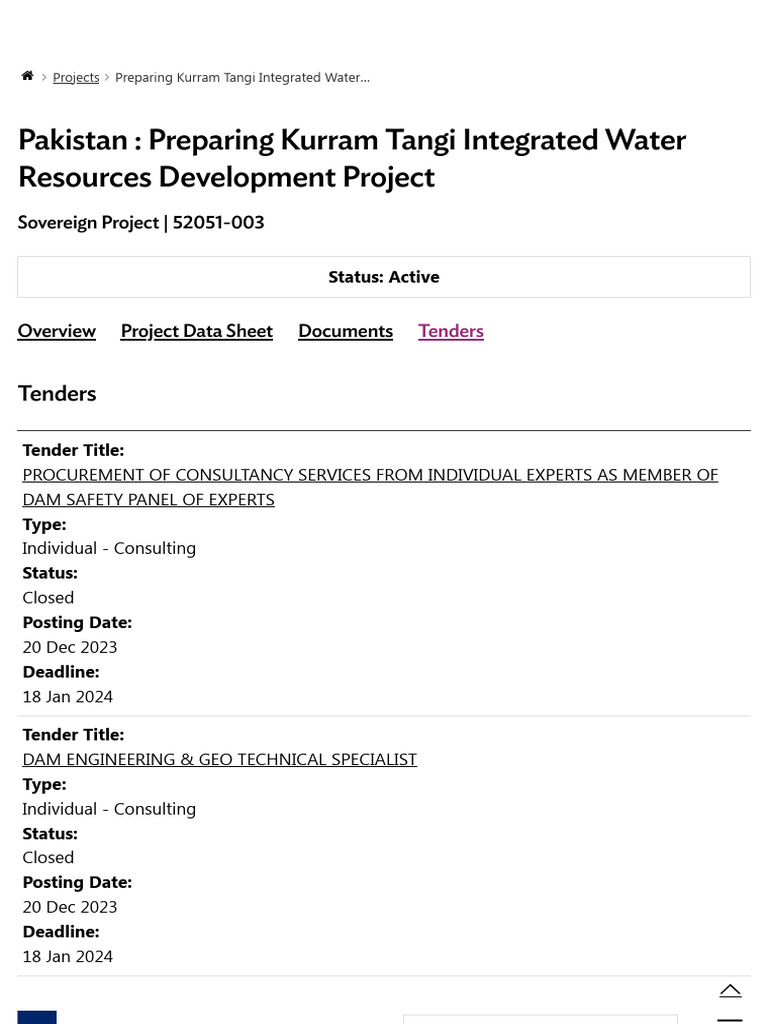 52051-003 - Preparing Kurram Tangi Integrated Water Resources ...
