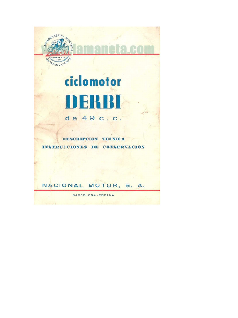 Derbi 49 CC Manual Descripción Tecnica | PDF