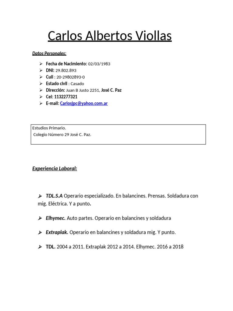 CV Carlos | PDF