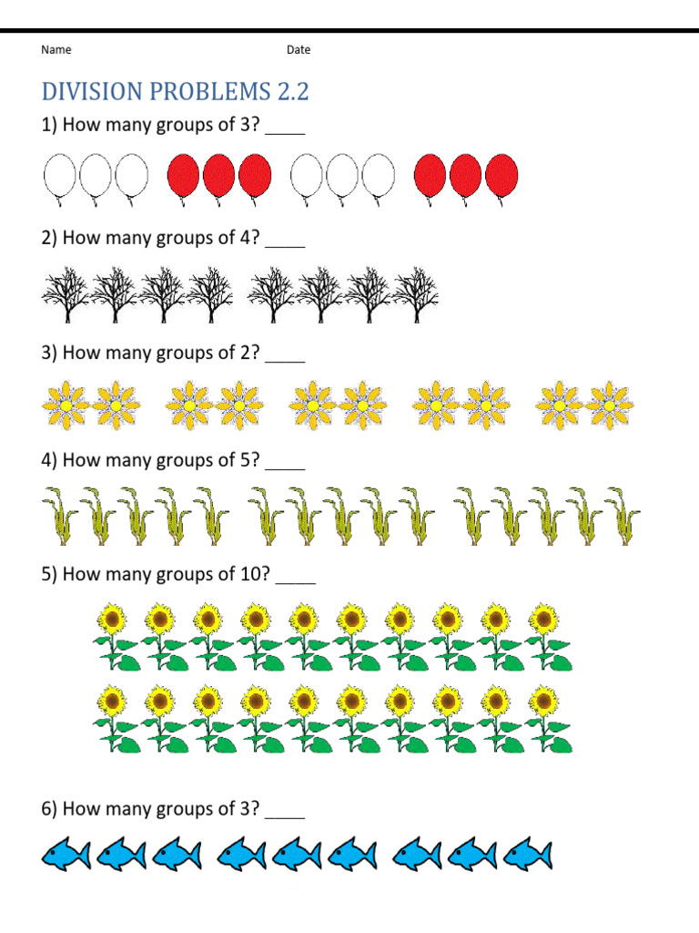 Division Problems 2 2 | PDF