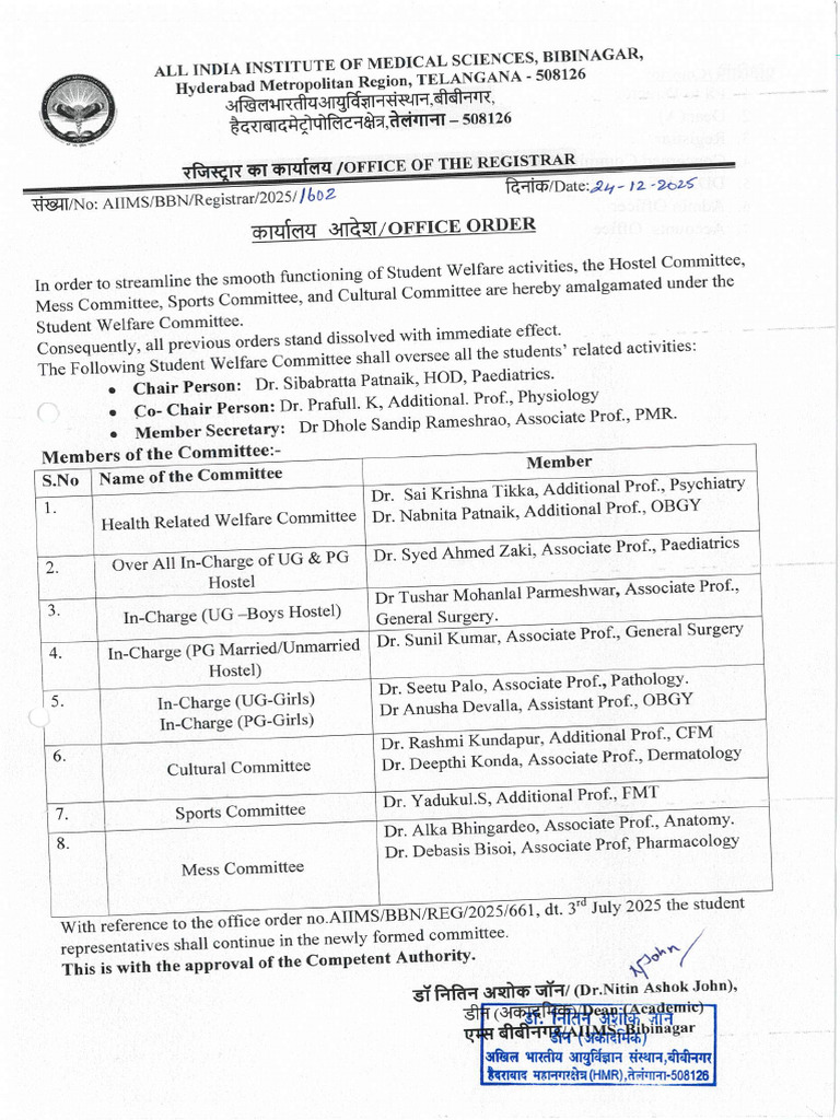 Student Welfare Committee( o.r.1602) | PDF