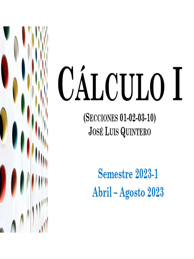 Presentación de Cálculo I | PDF | Derivado | Matemáticas
