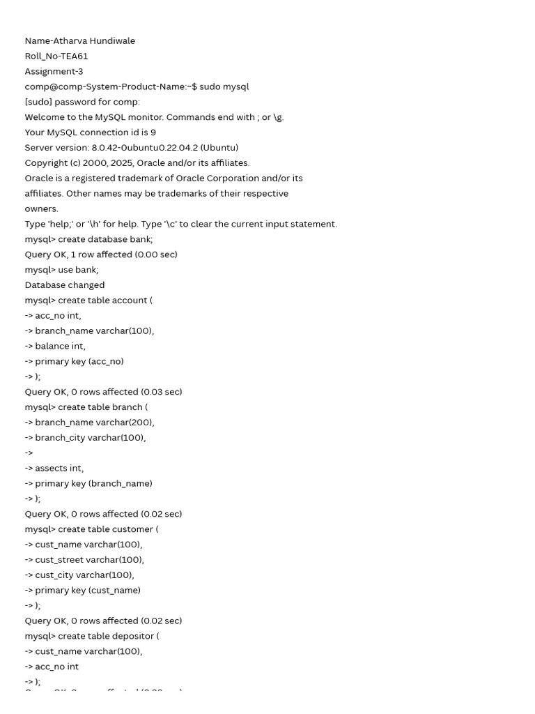 Dbmsl Assi 3 | PDF | My Sql | Information Retrieval