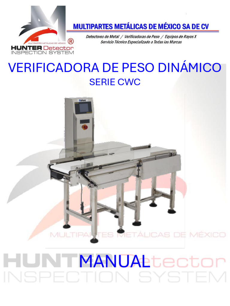 Manual de Operación Cwc Checkweigher 2024 | PDF | Calibración | Medición