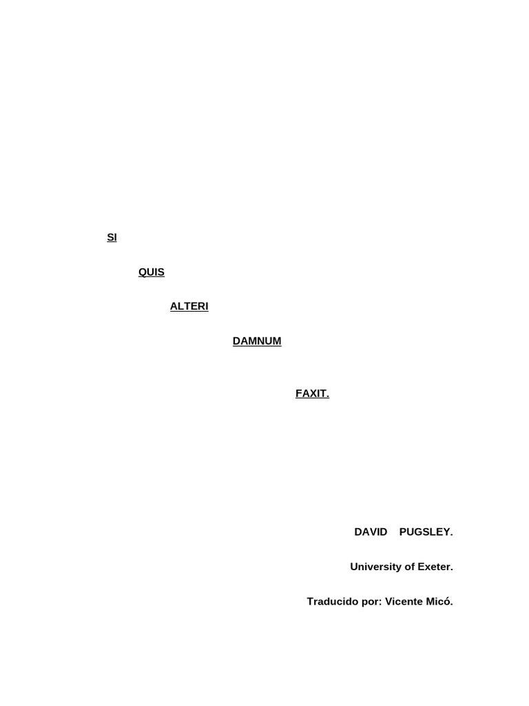 Si Quis Alteri Damnum Faxit | PDF | latín | Esclavitud