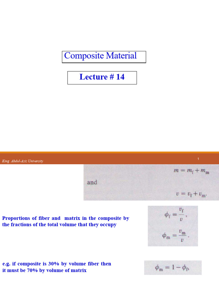 Composite Material: Lecture # 14 | PDF