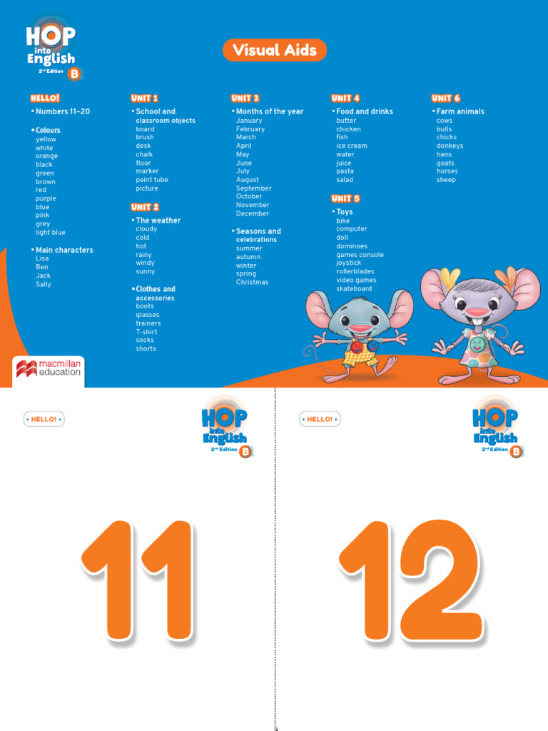 Flashcards - Hop Into English B | PDF