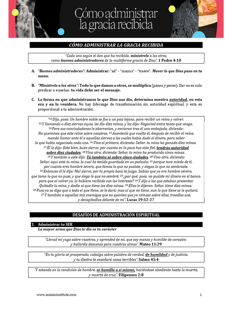 Cómo administrar la gracia recibida (Digital) | PDF