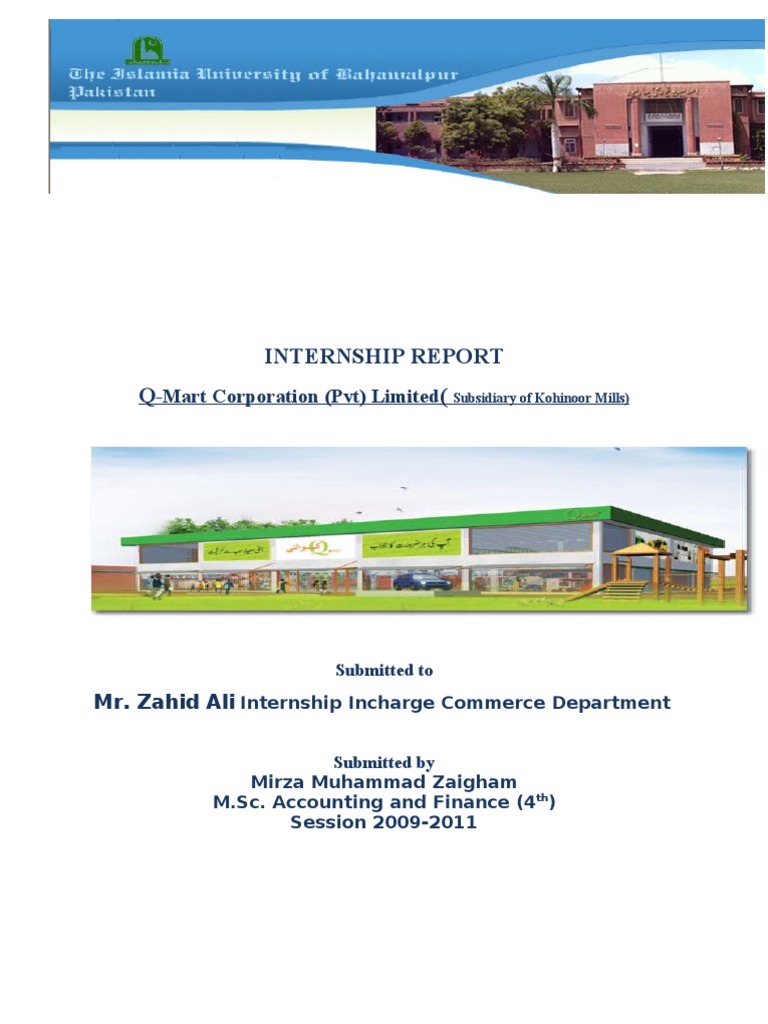 Internship Report On Q-Mart | PDF | Accounts Payable | Retail