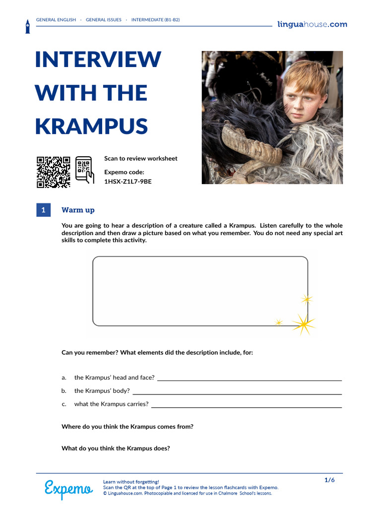Interview with the Krampus: ESL Activity | PDF | Reading Comprehension ...