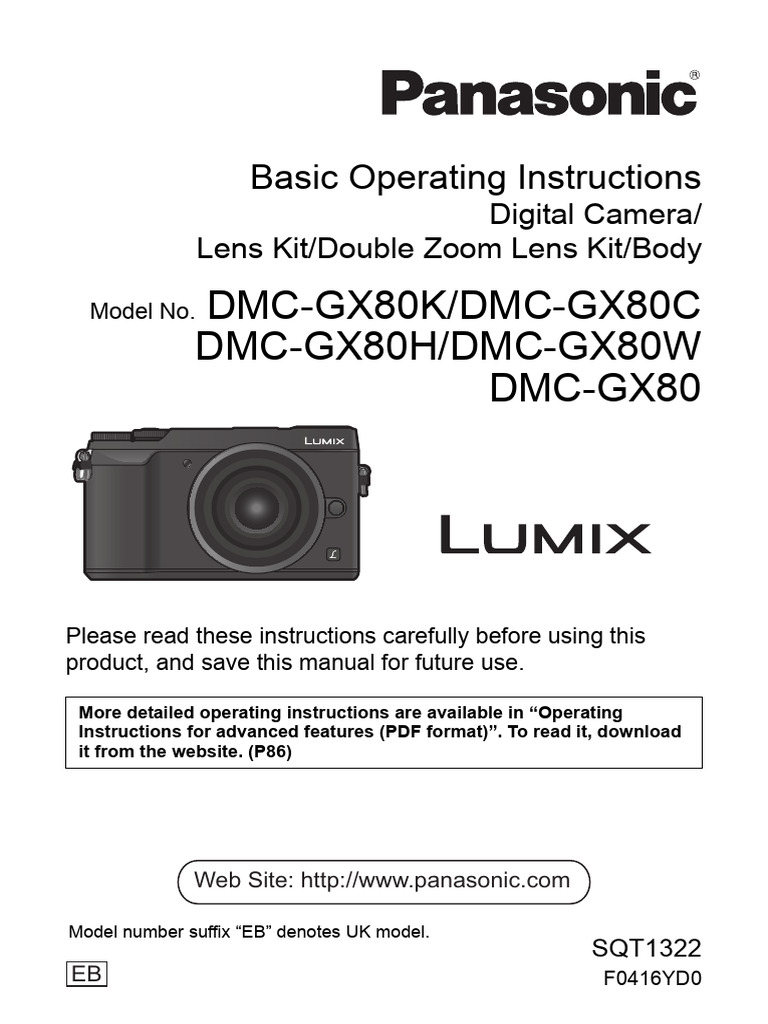 Lumix g Dmc Gx80k Usermanual | PDF | Shutter Speed | Camera