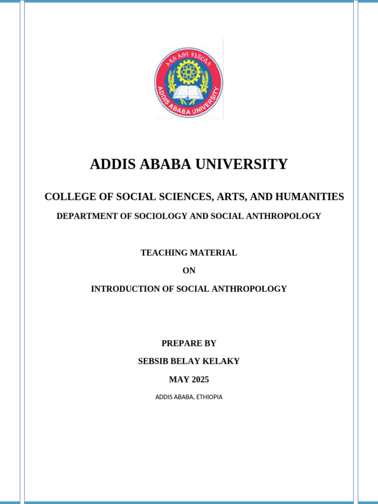 1,2 NEW Anthropology Module | PDF | Anthropology | Social Sciences