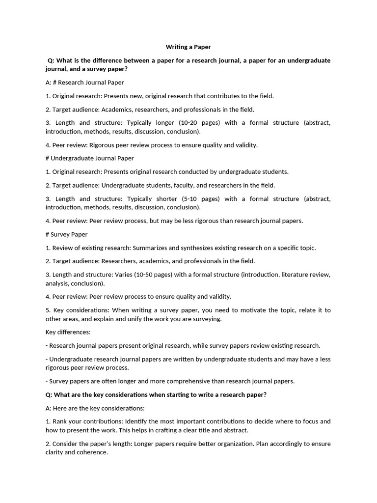 Writing a Paper | PDF | Abstract (Summary) | Peer Review