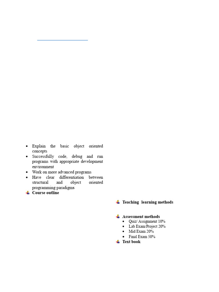 Oop Course Outline | PDF | Method (Computer Programming) | Class ...