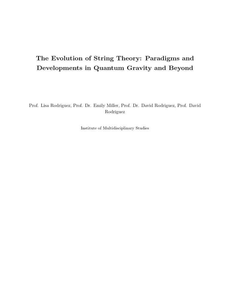 The Evolution of String Theory | PDF