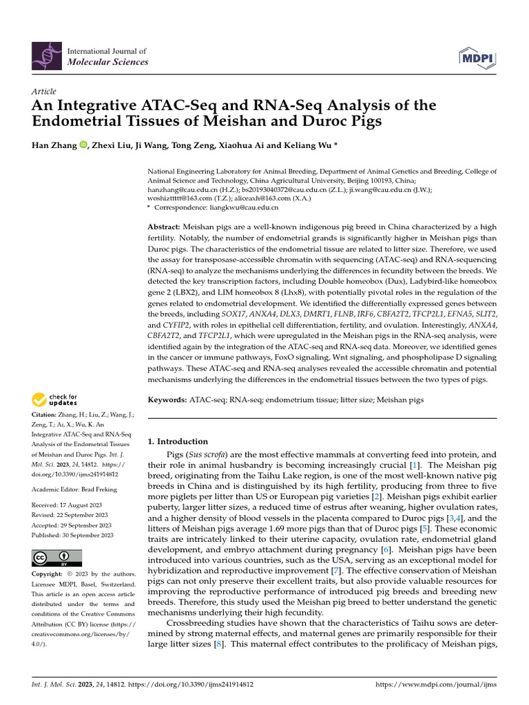 RNA-seq and ATAC-seq in Pigs | PDF | Transcription Factor | Chromatin