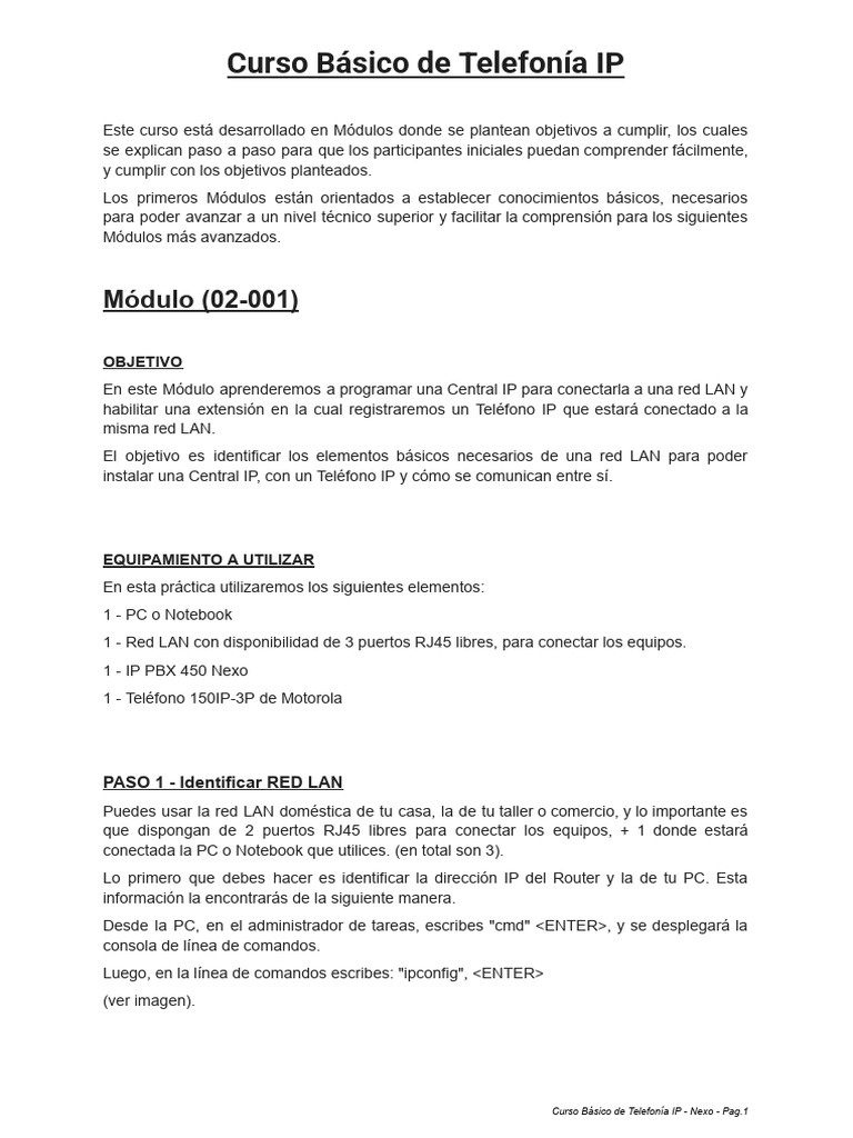 Curso basico telefonia ip | PDF | Dirección IP | Voz sobre IP