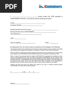 VGM Declaration Form Template | PDF