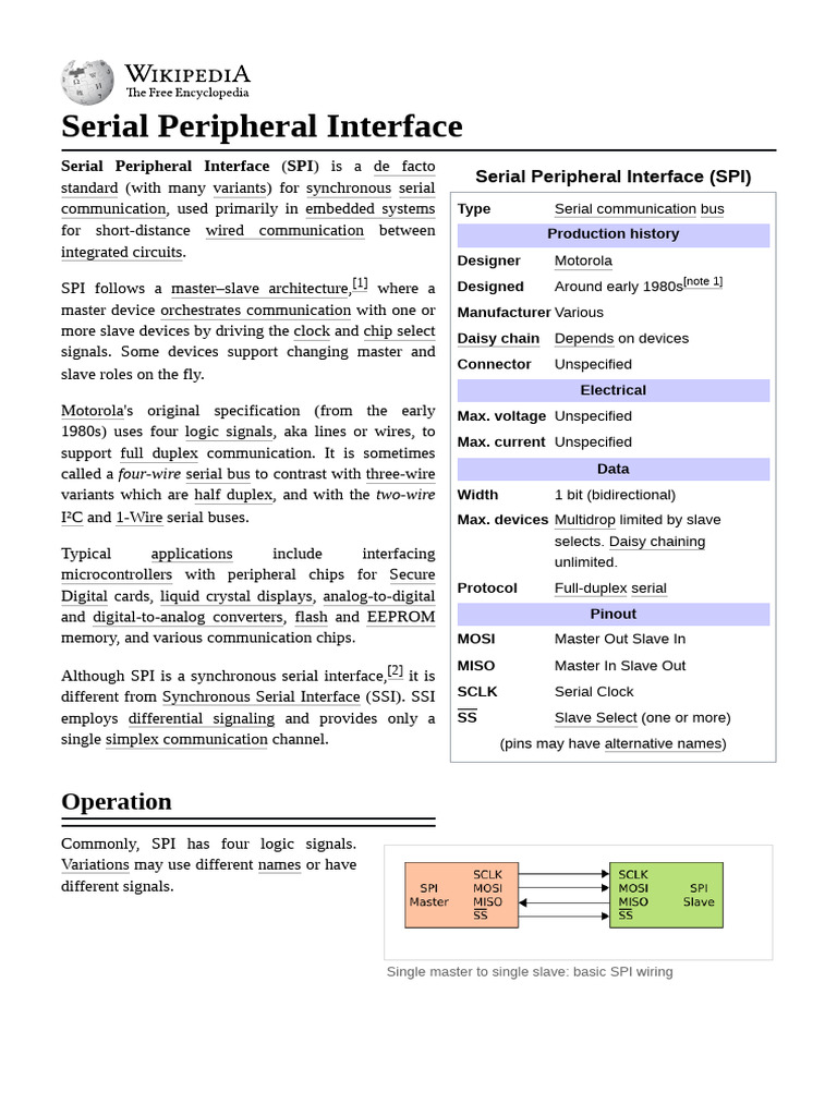 Serial Peripheral Interface | PDF | Electrical Engineering ...