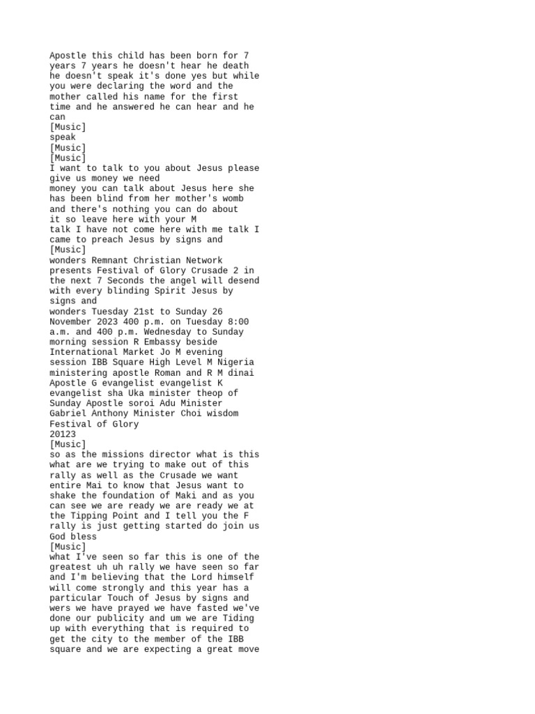 (18) APOSTLE AROME OSAYI FESTIVAL OF GLORY DAY 2 MORNING JESUS BY SIGNS ...