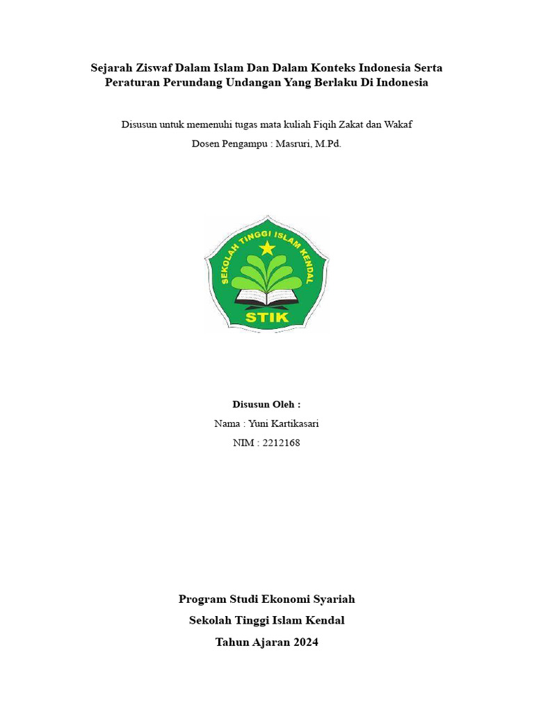 Sejarah ZISWAF dalam Islam dan Indonesia | PDF