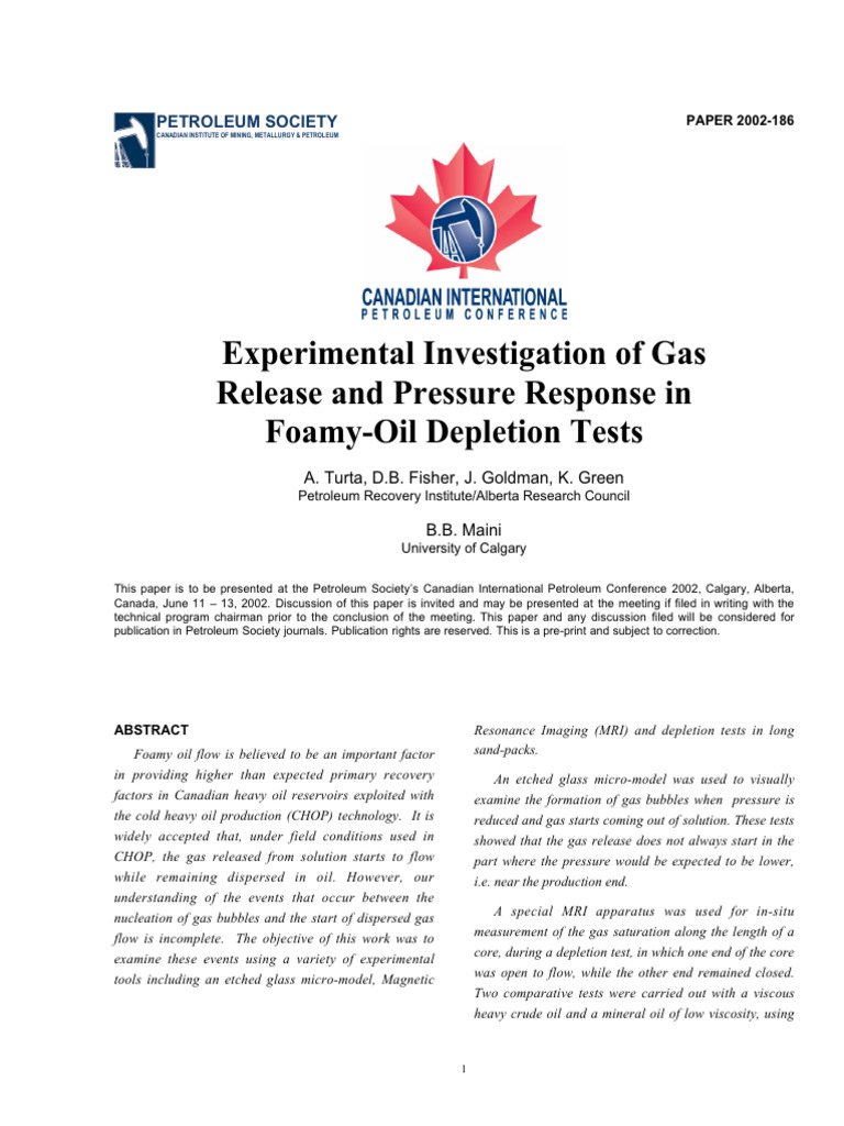 Maini Et Al.-experimental Investigation of Gas Release and Pressure ...