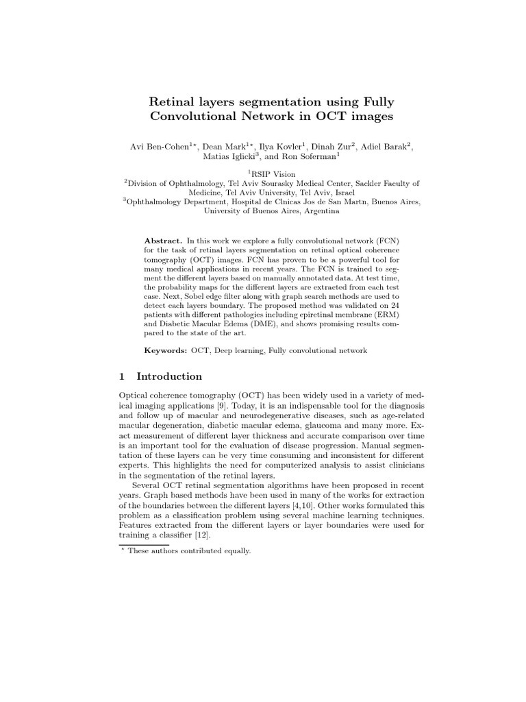 Retinal Layers Segmentation | PDF | Image Segmentation | Vision