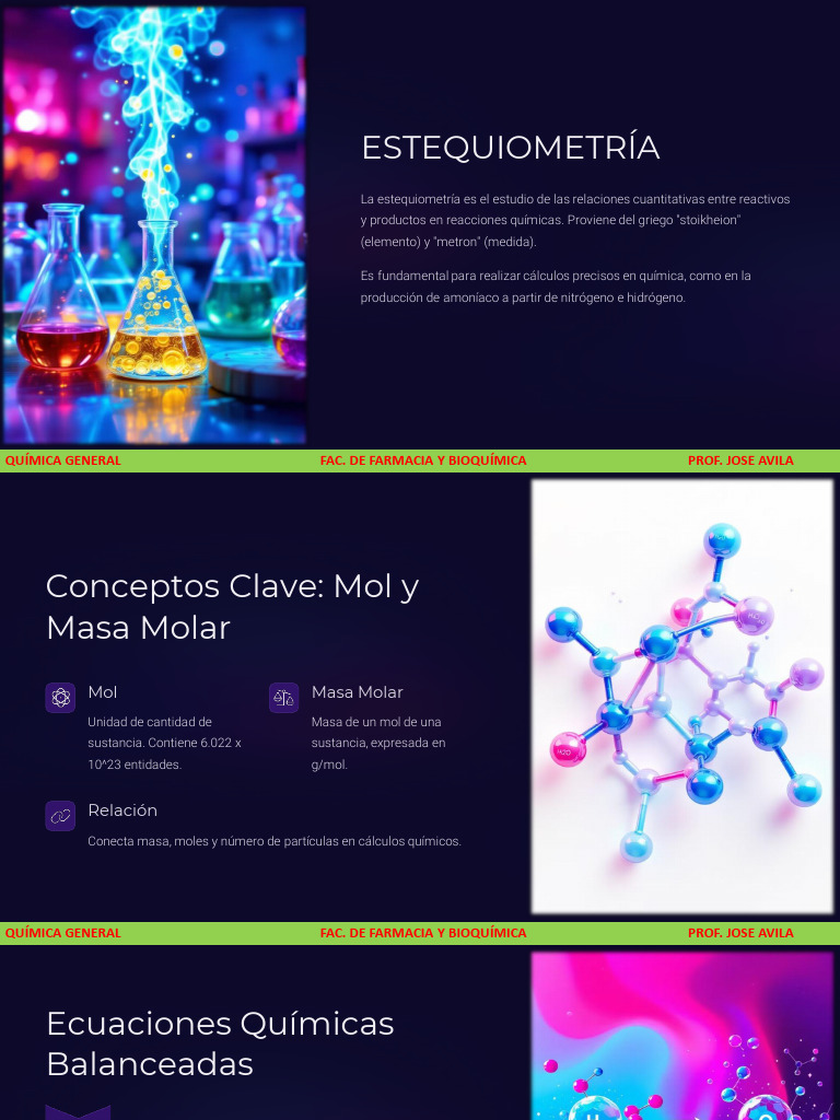 Estequiometría en Química General | PDF | Estequiometría | Mole (Unidad)