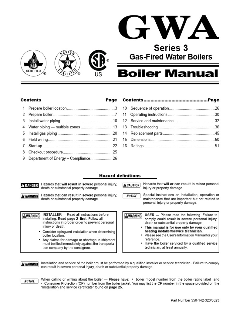 GWA-Series-3-Boiler-Manual-0523 | PDF | Chimney | Boiler