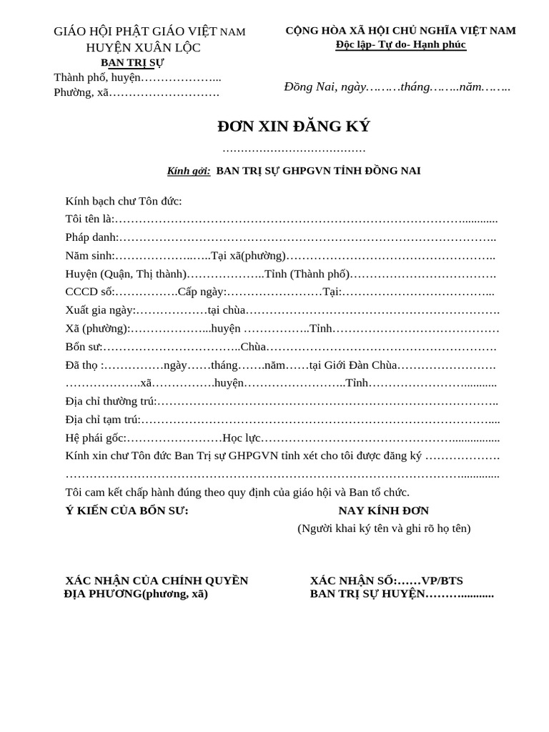 Don Xin Dang Ky 2018 | PDF