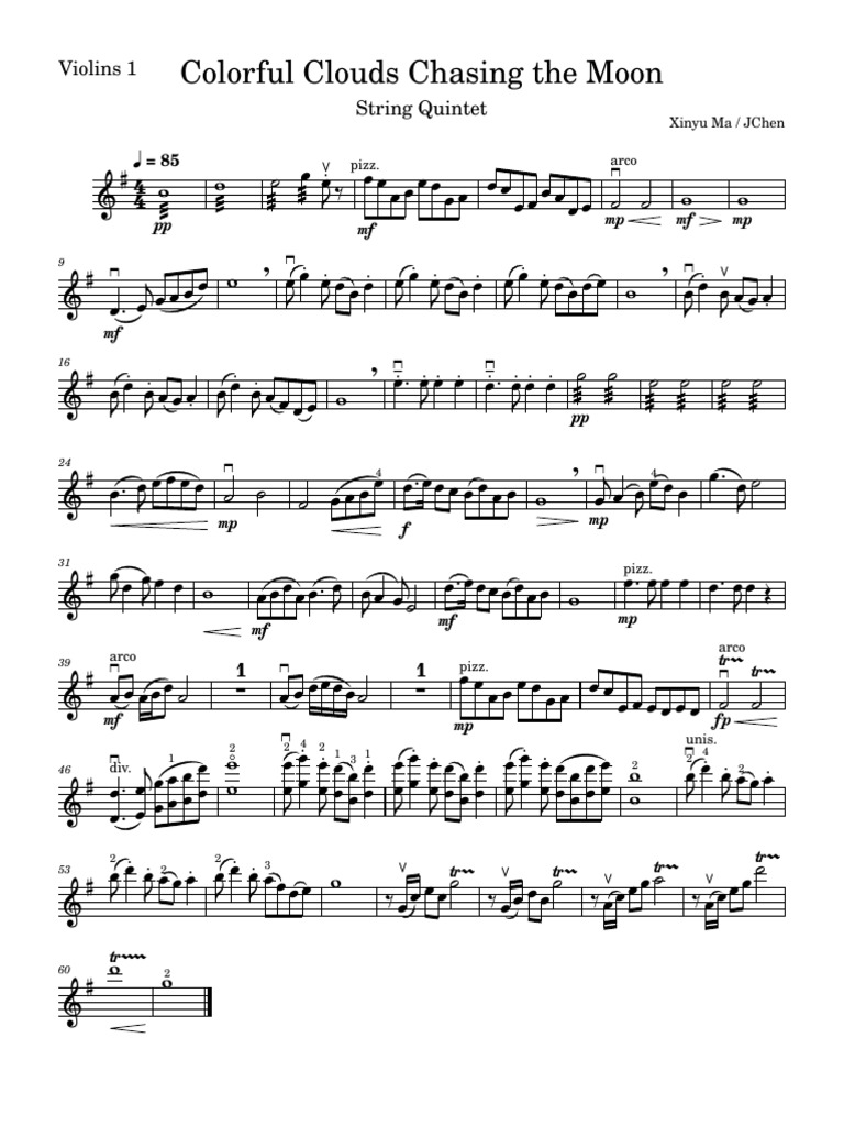 Clouds Violin 1 | PDF | String Instruments | Chordophones