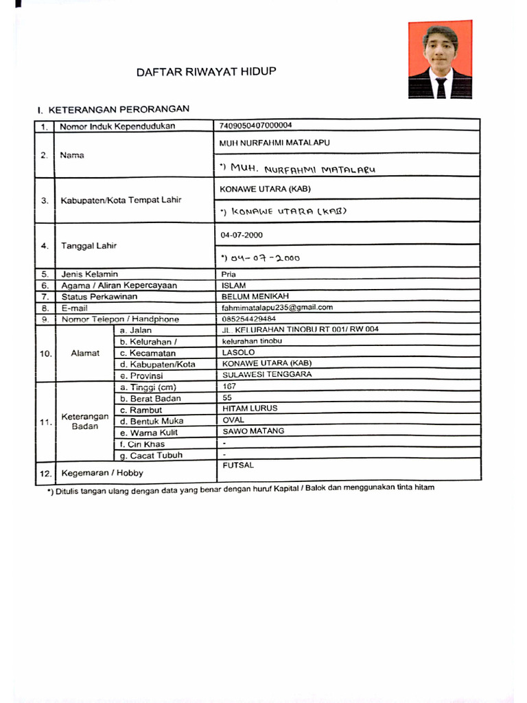 DRH Riwayat & Perorangan | PDF