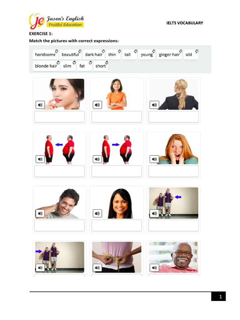 IELTS Physical Appearance Vocabulary | PDF