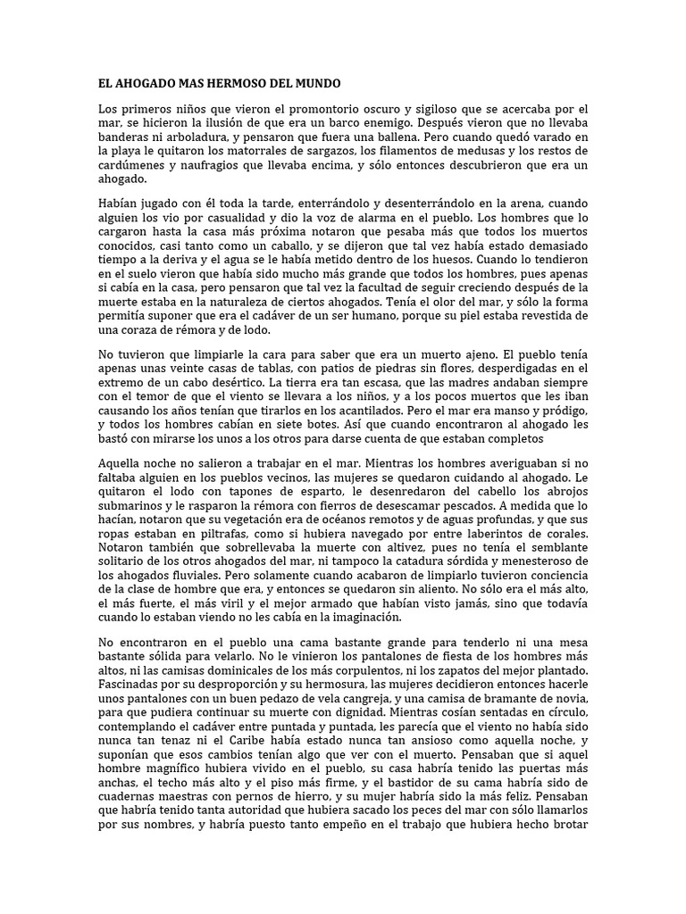 El Ahogado Más Hermoso Del Mundo Copia | PDF | Ciencias de la Tierra