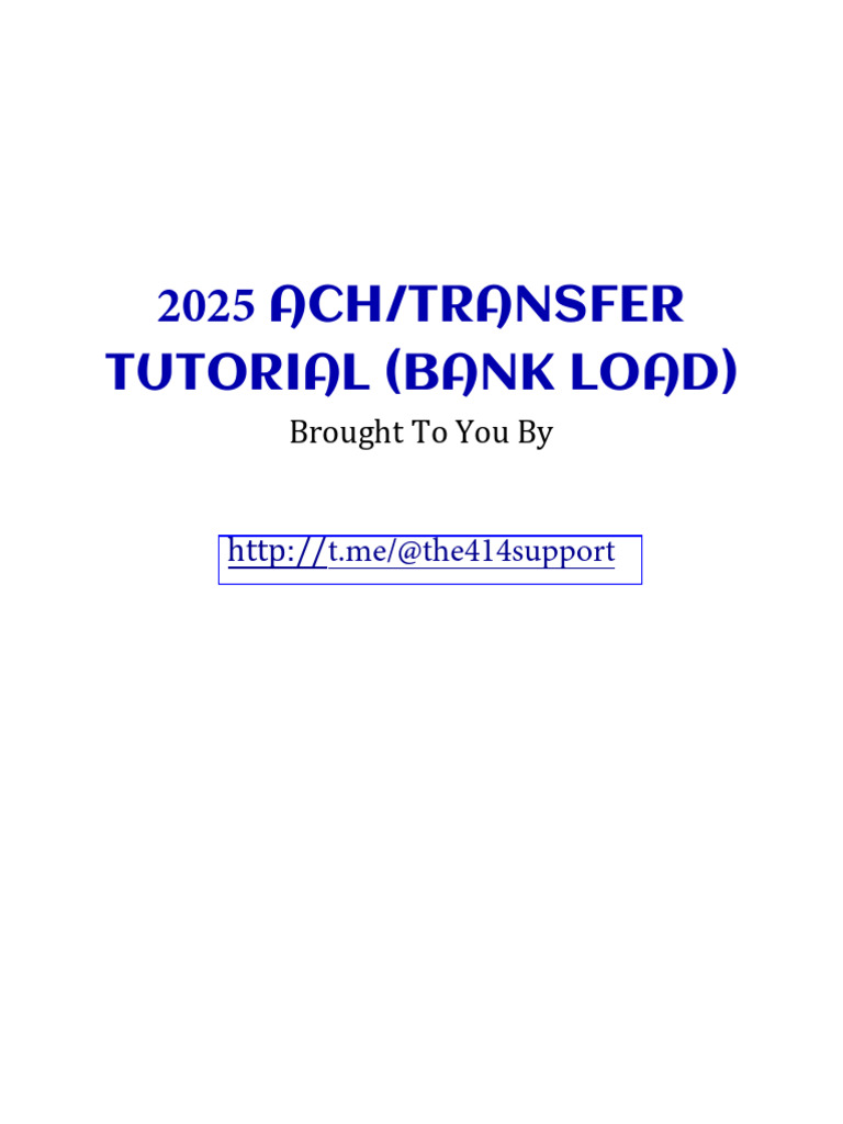 2025 ACH Transfer Tutorial Guide | PDF