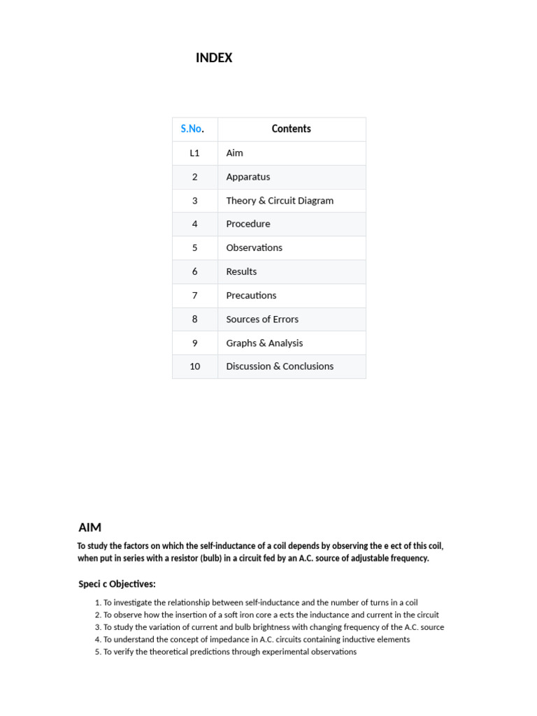 Self-Inductance Investigatory Project | PDF | Inductance | Inductor