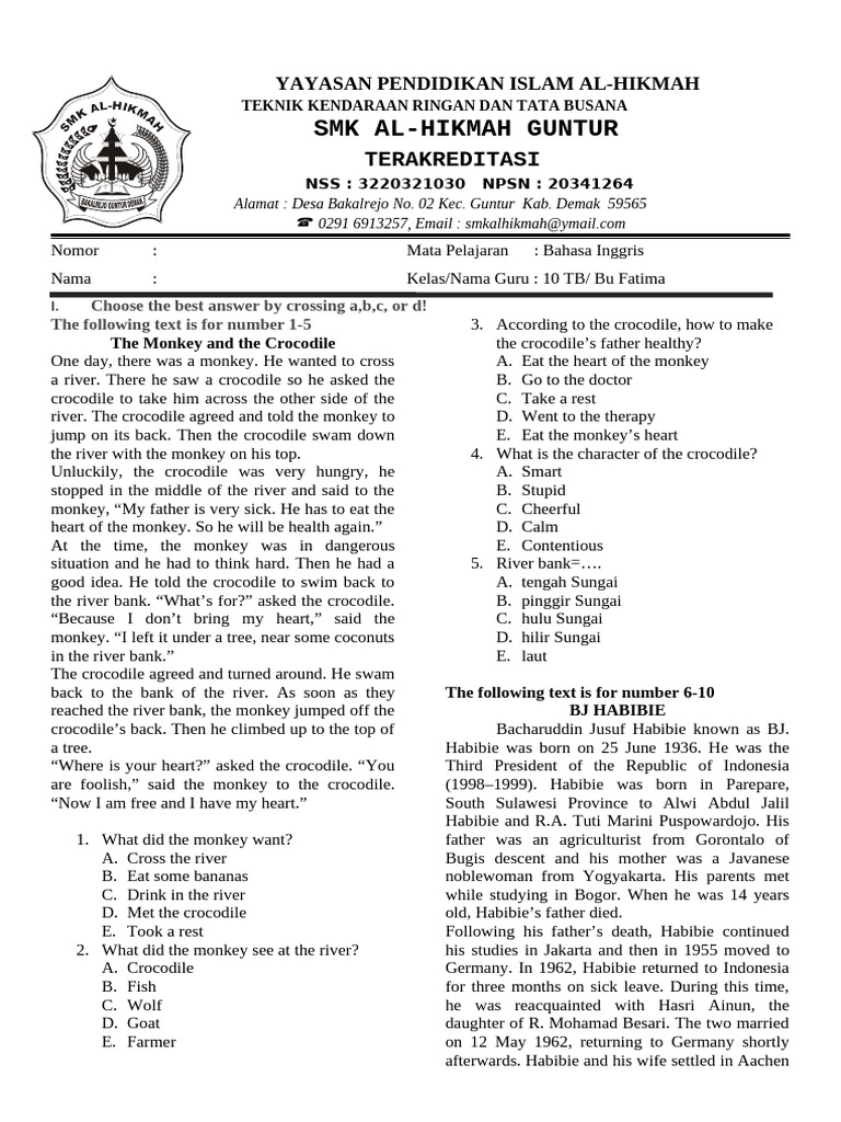 soal PAT Des 2024 X | PDF | Cakes | Teaspoon