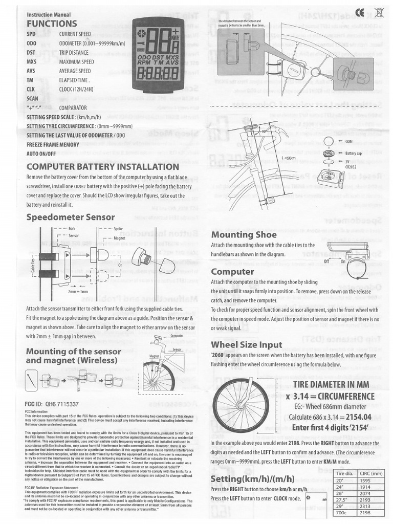 BlackBurn_14_Function_Bicycle_Computer | PDF | Electronics ...