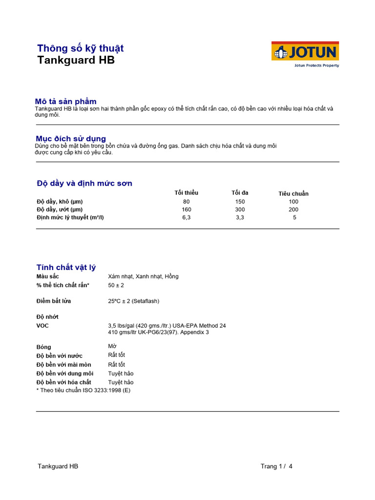 TDS - Tankguard HB (Vn) | PDF