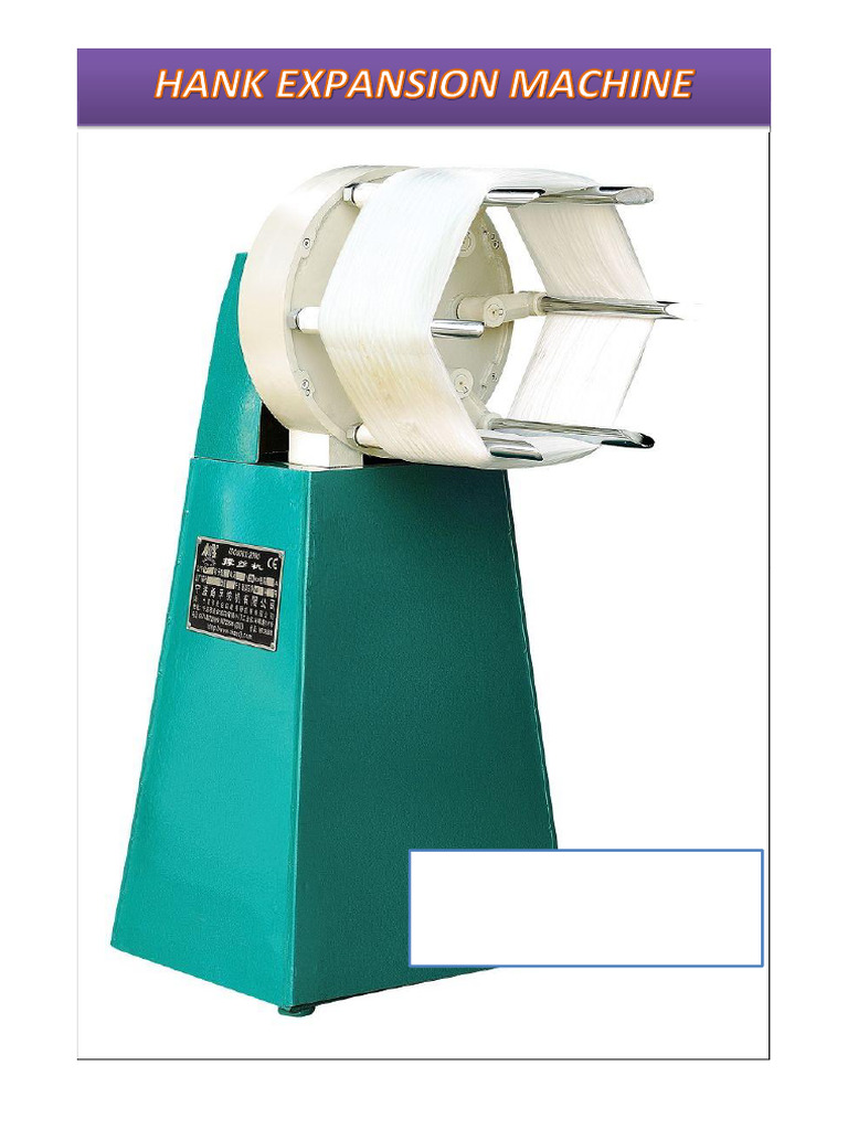 Hank Expansion Machine Specs | PDF