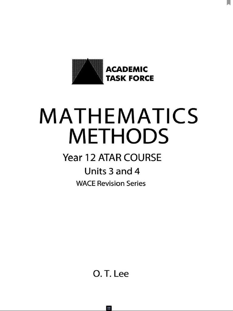 WA ATAR Math Methods Yearr 12 Revision Series OT Lee | PDF